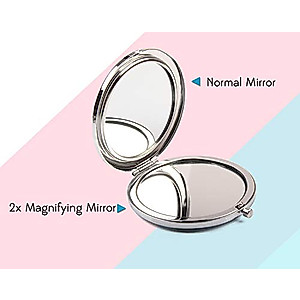 wadbeev Personalized Compact Mirror Bridesmaid Gift, Any Logo Image, Wedding Favors Watercolor Flower Gift for her