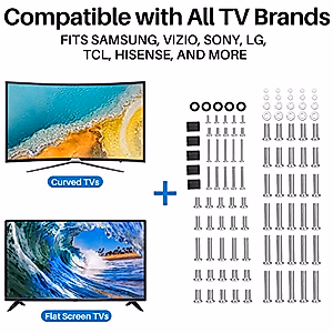 Universal TV Mount Screws, Stainless Steel TV Mounting Hardware Kit Includes M4 M5 M6 M8 TV Bolts, Washers, and Spacers, Fit All Flat and Curved Screen TVs up to 80 inches (105 pcs)