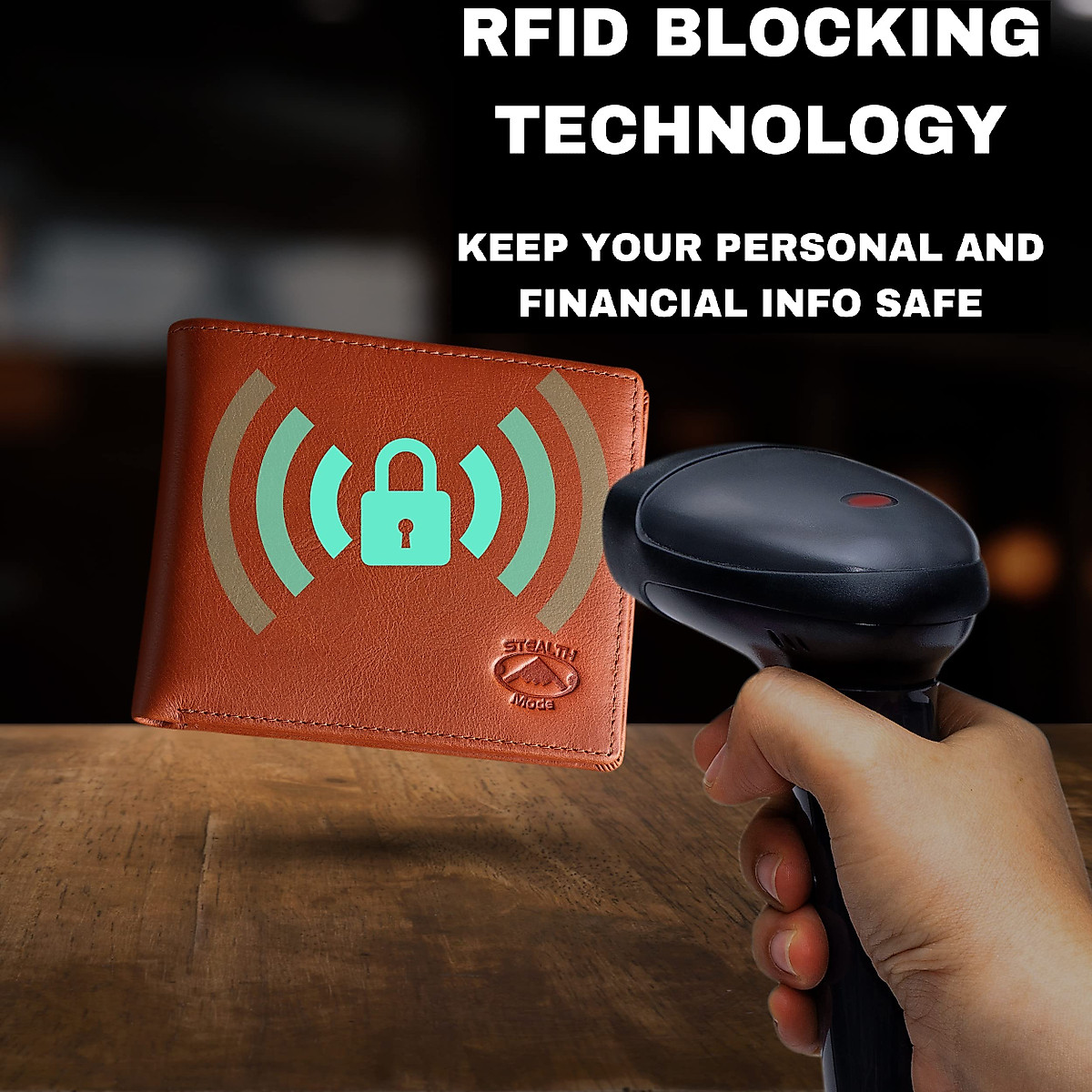Stealth Mode Leather Bifold Wallet for Men With ID Window and RFID Blocking