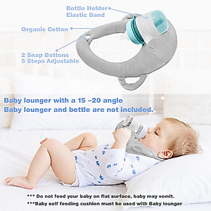 FIKETLXU Baby Bottle Holder,Baby Self Feeding Cushion for Bottle and Breastfeeding, Baby Self Feeding Pillow,Breast Feeding Pillow with Adjustable Waist Strap and Machine Washable