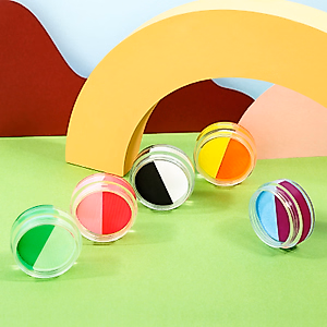 ecofavor Water Activated Eyeliner, UV Glow Neon Cake Paint, 10 Bright Color in 5 Cake Hydra Eye Liner,UV Glow Blacklight Luminous Body Face Makeup Paint, Costume Halloween and Club Makeup Art Paint…