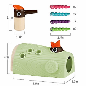 TOP BRIGHT Montessori Toddler Toys for 2 3 4 Year Old Girls and Boys, Fine Motor Skills Sensory Learning Toys, Magnetic Worm Game Birthday Present for Kid Age 2-4