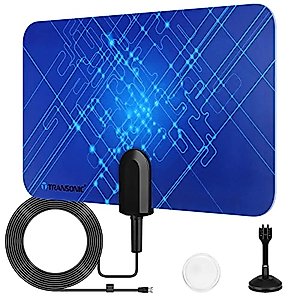 Transonic B100 Indoor Digital Flat TV Antenna, 360º Reception, Support HD Channels for All Type of Digital TV