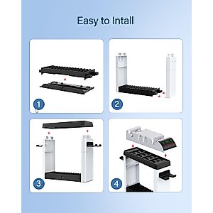 Switch Games Organizer Holder and Charging Dock for Nintendo Switch & Switch OLED Joy-Cons/Original Switch Pro Controller - Nargos Switch Storage Rack Stand Accessories kit