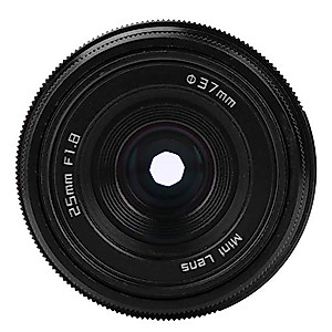 25Mm F1.8 Lens, CCTV C Mount Wide Angle Lens, 2.36 * 2.36 * 1.26 Black for Sony Nex Camera Indoor(Black)