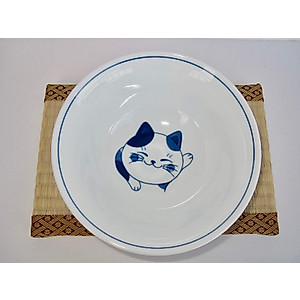 Japanese Cute Cat Design 7.48 Inches Soup Ramen Noodle or Serving Bowl Mike from Japan