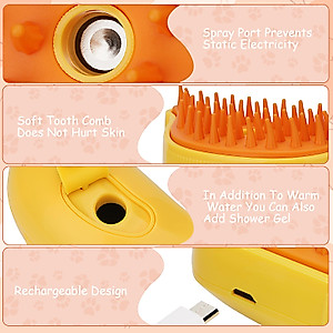 Cat Steam Brush,Cat Steam Brush for Grooming,3 in 1 Steamy Cat Brush,Spraying Steam Pet SPA Brush,Rechargeable Silicone Pet Comb for Cats & Dogs