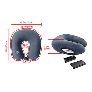 Hooshing Vibrating Neck Pillow Massage Therapy for Traveling Home Rest Neck Pillows for Pain Relief, Best Gift for Parents Purple