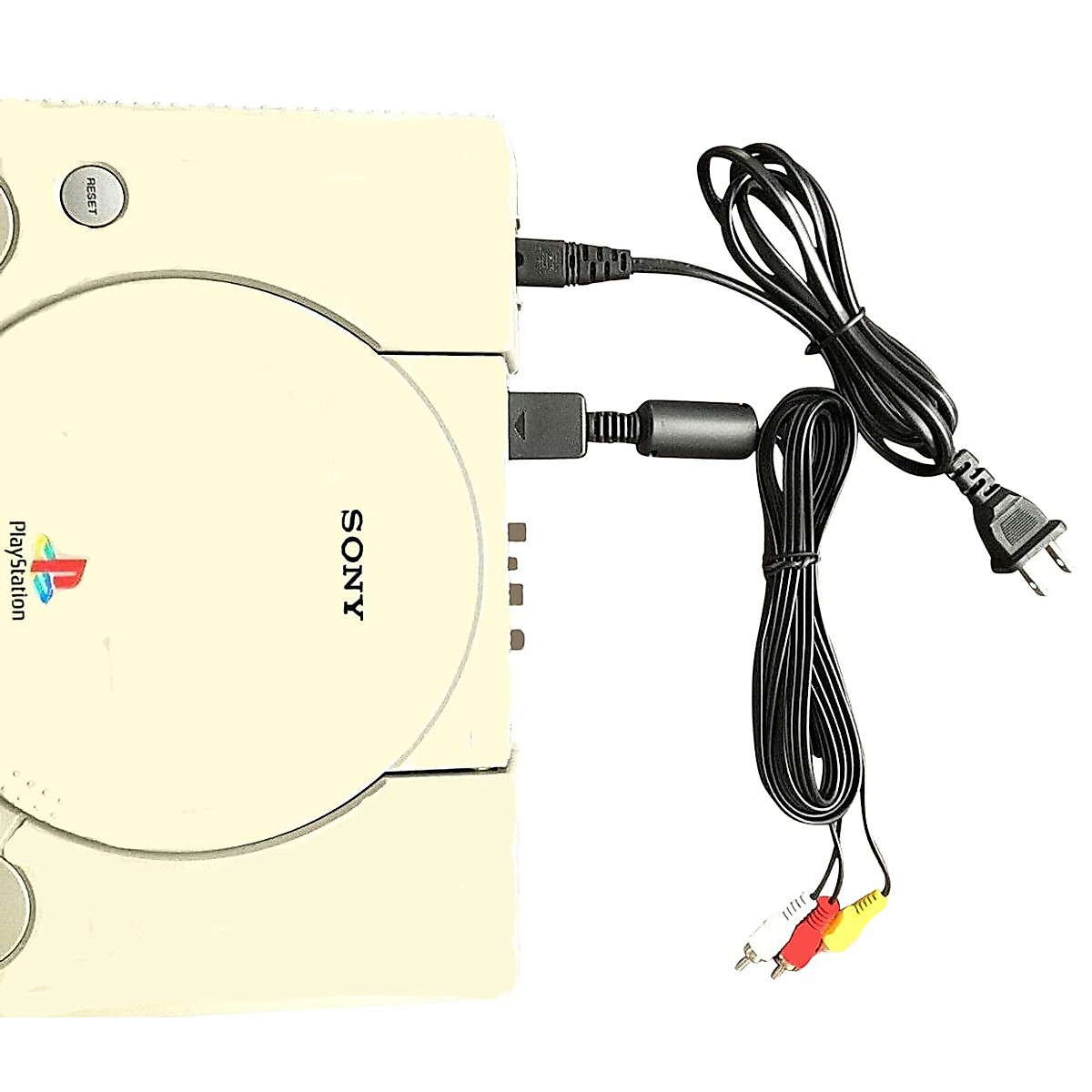 AC Power Supply + Audio Video RCA AV Cable Adapter Cord To External TV Screen Monitor For Sony Playstation 1 2 3 PS1 PS2 PS3 PSX Original FAT Gaming Systems Console Bundle Set Accessory