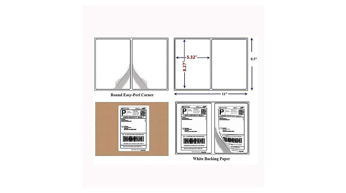 BESTEASY 200 Round Corner Shipping Labels for Laser & Inkjet Printers