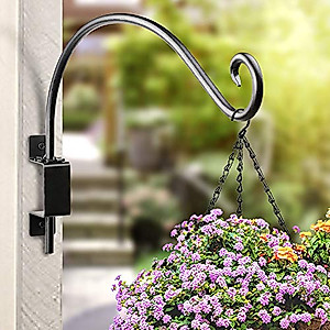 AJART Bird Feeder Hangers Outdoor: 16-Inch Swivel Hanging Plant Bracket for Indoor Wall Mount - Swivel Plant Hook for Flower Basket