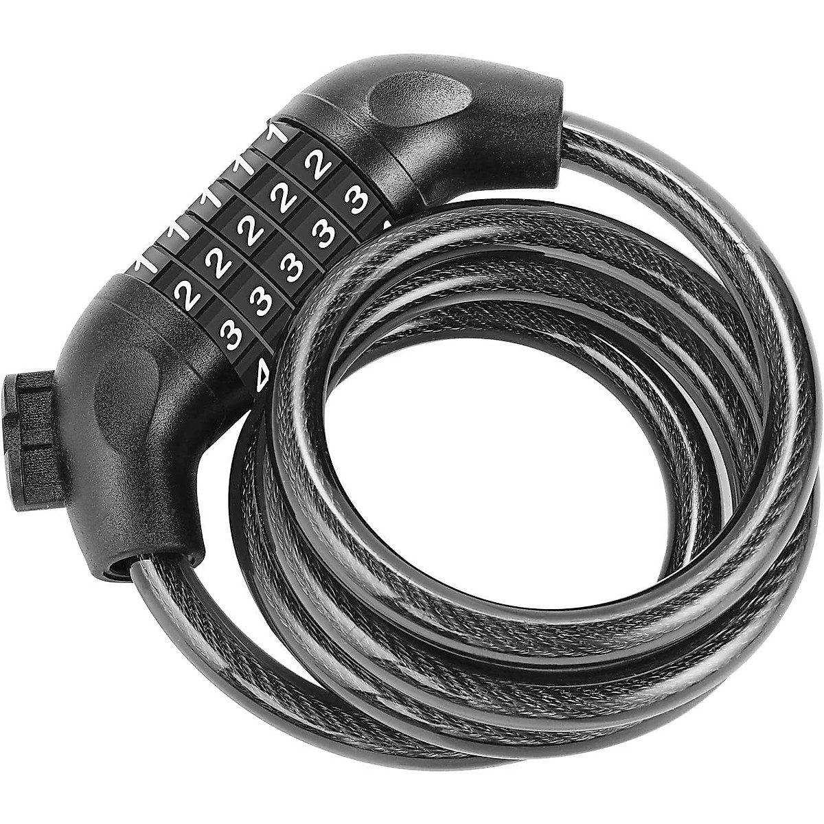 Bike Lock, 4 Feet Bike Locks Cable, High Security 5 Digit Resettable Combination Coiling Bicycle Lock, Heavy Duty Anti Theft Cable Locks