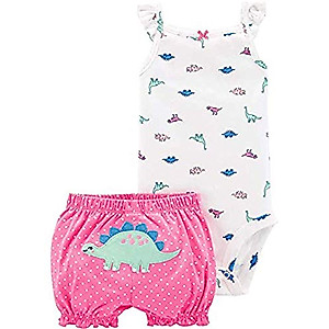 Carter's 2-Piece Dinosaur Bodysuit & Short Set - Pink (3 Months)