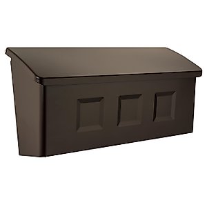 Architectural Mailboxes Wayland Galvanized Steel Wall Mount Mailbox, 2689RZ, Rubbed Bronze, Small Capacity