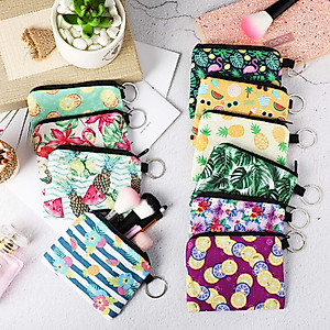 Boao 10 Pieces Small Coin Purse for Women Adults, Change Purse Pouch Mini Wallet Coin Bag with Zipper(Tropical Series)