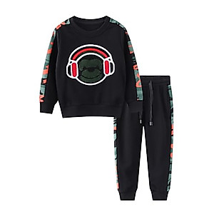 HYRAYSUN 7T Winter Boy Clothes Toddler Long Sleeve Top and Pants Set 100% Cotton 2 Piece Outfits for 7 Years Old