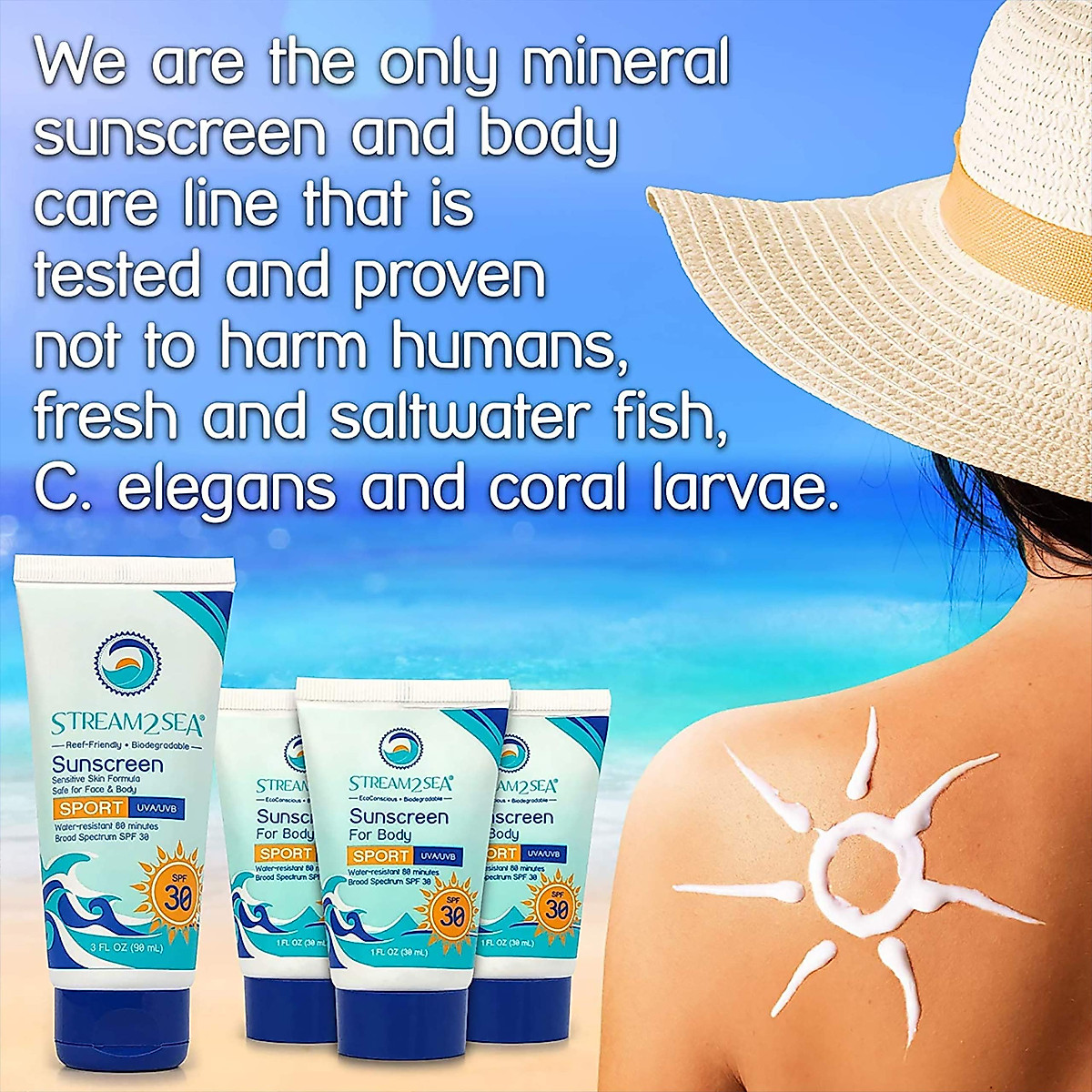 STREAM 2 SEA SPF 30 Mineral Sunscreen Biodegradable and Reef Safe Sunscreen, 3 Fl oz Non-Greasy and Moisturizing Mineral Sunscreen For Face Protection and Body Against UVA and UVB