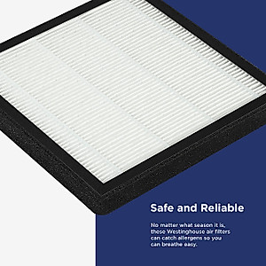 Westinghouse True HEPA H13 Filter Replacement Compatible with 1701 and 1702 Model Air Purifiers (Set of 4)