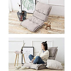 GYDJBD Lazy Sofa,Microfiber Folding Floor Lounge Sofa Chair Lounging,65cmx68cmx62cm Gray