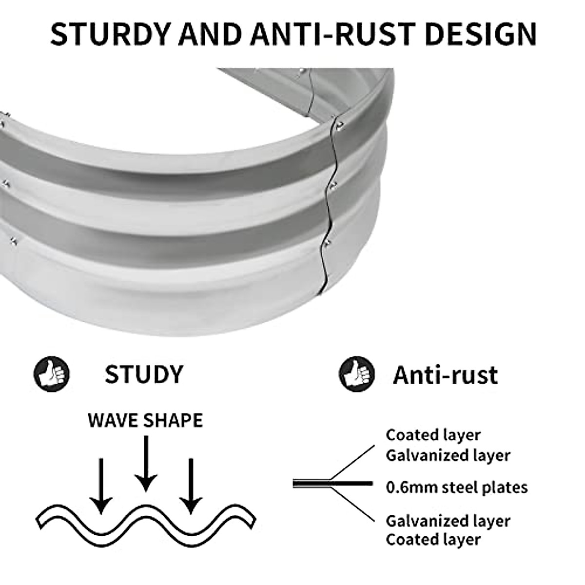 Raised Garden Bed 2 Sets Galvanized Metal Planter Boxs Designed for Easy DIY