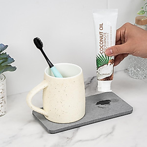 Water Absorbing Stone Tray For Sink,2 Pack Instant Dry Sink Organizer Bathroom,Fast Drying Stone Sink Tray,Fast Drying Sink Caddy（Grey)