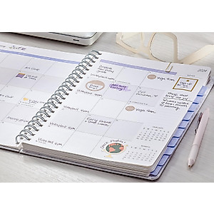 Southworth Planner (January 2024-December 2024), 8.5" x 11", Sweet Purple Rustic Wreath, Premium 28#/105 gsm Paper, Large Twin Wire (91023)