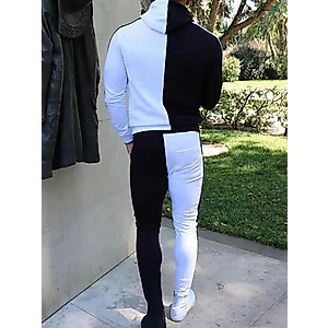 Taamlou Men's Personalized Hoodie Tracksuit 2 Piece Outfit Casual Long Sleeve Sweat Suit Full Zip Sports Jogging Suits(ML2021008,3XL)