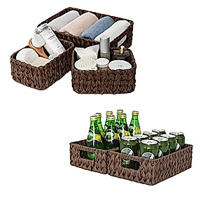 GRANNY SAYS Bundle of 2-Pack Wicker Baskets Storage & 3-Pack Wicker Storage Baskets for Home Office