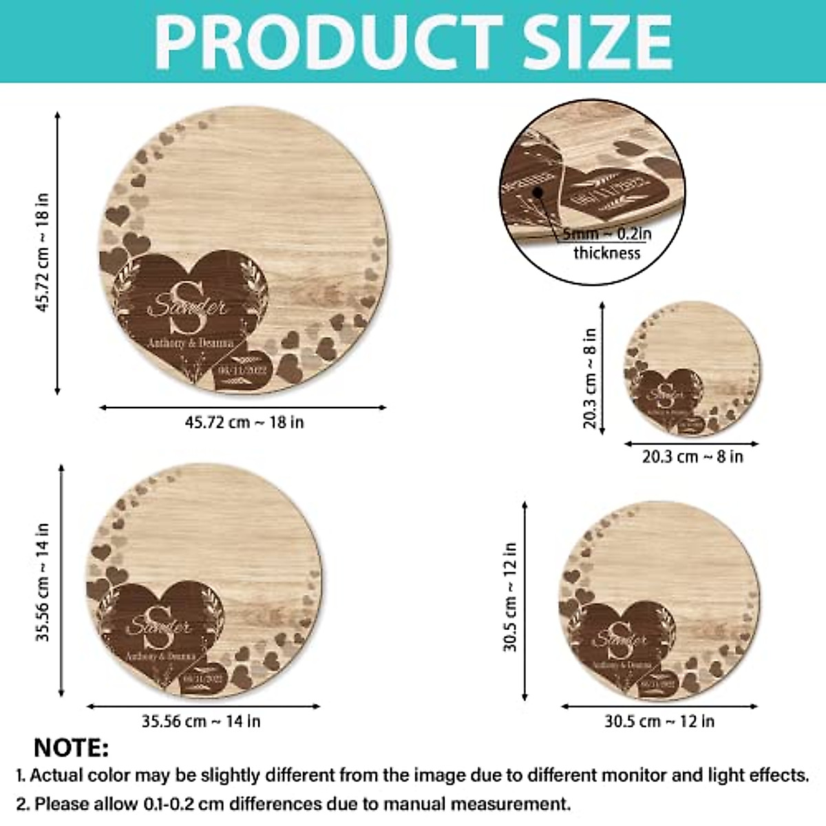 MUCHNEE Personalized Wedding Guest Book Alternative, Customized Decoration Idea for Weddings Engagement Elegant Party, Rustic Guestbook Wood Love Sign with Custom Name Ceremony Date & Family Name