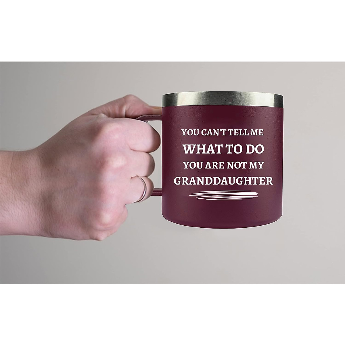 Edizzone 14Oz Mug (You Are Not My Granddaughter) (Bordeaux) Grandma Grandpa Gifts for Christmas - Best Grandma Birthday Gifts - Gifts for Grandma From Granddaughter - Funny Grandmother Christmas Gift