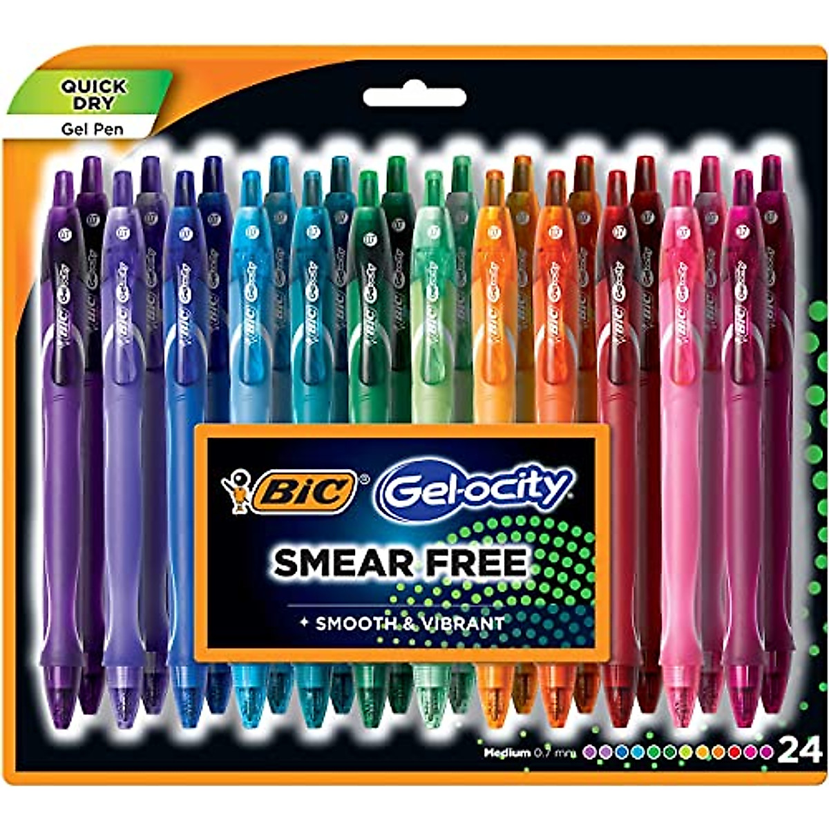 BIC Gel-ocity Quick Dry Pens - 24 Super Bright Colors