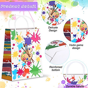 Art Party Bags Paint Art Party Treat Bags Sip and Paint Party Goodies Bags for Paint Splatter Party Decorations supplies(16 Pieces,Bright Style)