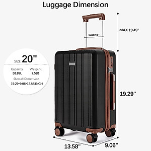 BOSTANTEN 20 inch Carry On Luggage Airline Approved ＆ Genuine Leather 15.6 inch Laptop Backpack Casual Backpack Travel Bag