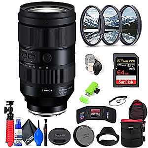 Tamron 35-150mm f/2-2.8 Di III VXD Lens for Sony E (INTL Model) with 64GB Extreme Pro SD Card + 82mm Filter Set + 8-Inch Lens Case + Memory Card Wallet + Strap + Cleaning Kit