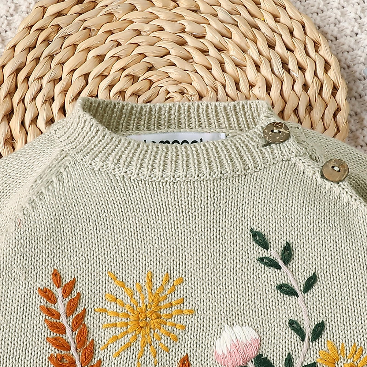 Lamgool Baby Boys Girls Pullover Sweater Knitted Button Down Toddler Kids Sweatshirt for Spring 3T Apricot