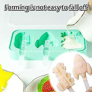 Homemade Popsicle Molds Shapes, Silicone Popsicles Molds 3 Pcs, Ice Cream Molds for Adults Kids Food Grade Ice Molds with Reusable Plastic Sticks, Dinosaur Rocket Car Shape Popsicle Maker (Purple)