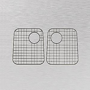 CECO Sinks-Doheny 748-UM Double Bowl Undermount No Hole Cast Iron Kitchen Sink 33" x 19.5" x 9", White with Accessories