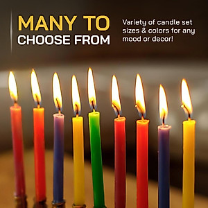 Danilovo Pure Beeswax Candles - No-Drip, Smoke-Less, Tall, Thin Taper Candles – Decorative Candles for Church Prayer, Decor or Birthday Candles – Honey Scented Candles – 7.3”x0.24” (Yellow, 50pcs)