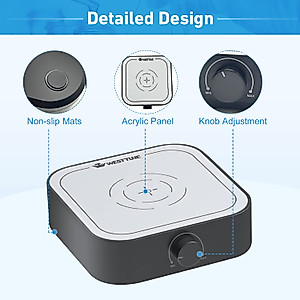 WEST TUNE 3000rpm Magnetic Stirrer Mixer with Stir Bar, Brushless DC Motor Max 3000ml Magnetic Stir Plate Mixer Black-White（No Hot)