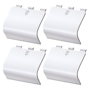 Battery Cover for Xbox Series X, 4 Pack Replacement Back Shell Door Lid Repair Part to New Wireless Series S Remote, Cheap Batteries Port Outside Case Cap for Microsoft Xbox Core Controller, White