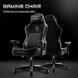 IWMH Office Chair for Adults, Ergonomic Computer Chair with Lumbar Support, High Back Executive Swivel Rolling Desk Chair, Height Adjustable (Black 1)