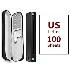 Phomemo Portable Printer - Portable Printer Wireless for Travel Compatible with iOS and Android & Laptop, Mini Bluetooth Mobile Printer, Thermal Printer with 1 Case & 100 Sheets Thermal Papers