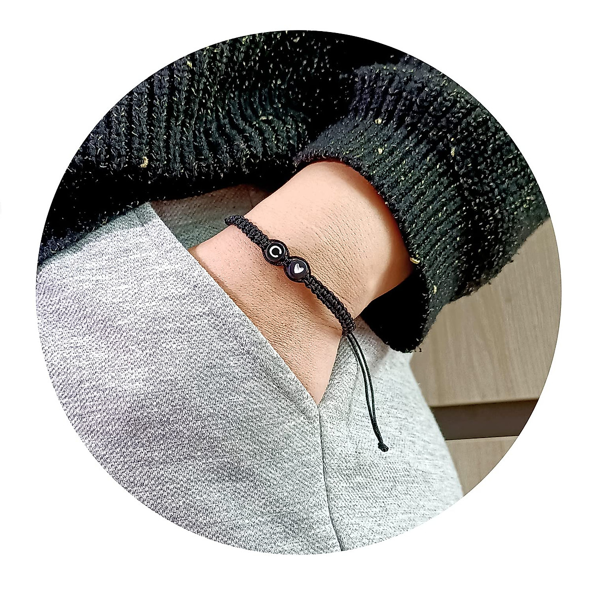 Raysunfook A to Z Braided Letter Bracelets 26 Initial Bracelets for Women Adjustable Black Rope Bracelet BFF Birthday Gifts Graduation Gift for Friends Sister Daughter Mother Friendship Jewelry