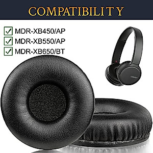 SOULWIT Protein Leather Earpads Replacement for Sony MDR-XB450, XB550, XB650 Headphones, Ear Pads Cushions for MDRXB450, XB450AP, XB550AP, XB650BT Headset