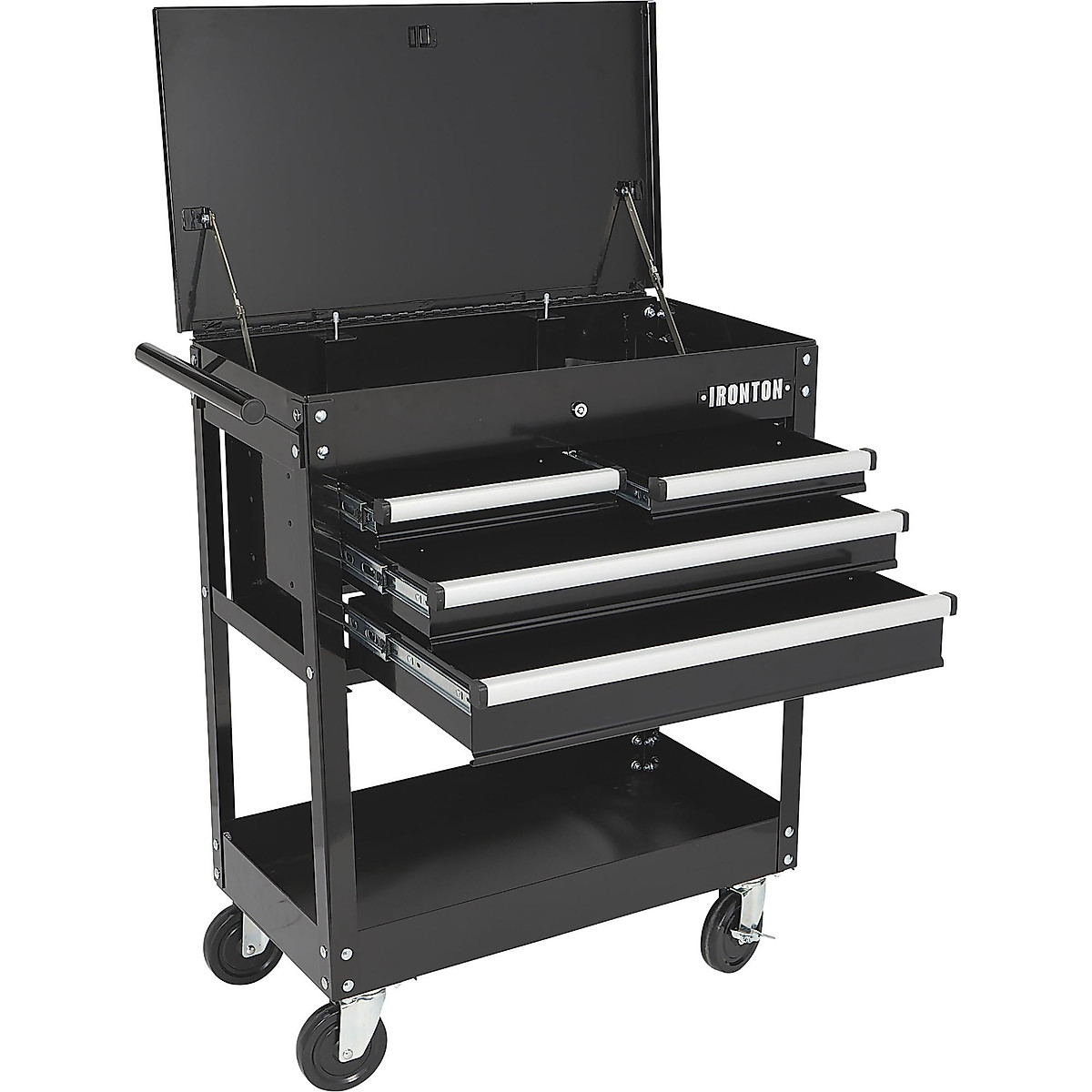 Ironton 30in. 4-Drawer Tool Cart - 33-7/8in.L x 17-5/8in.W x 39-1/8in.H, 500-Lb. Capacity
