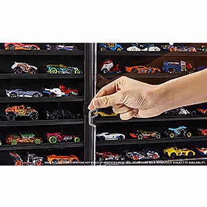 Hot Wheels Toy Car Display Case with Exclusive Mercedes-Benz 190E in 1:64 Scale for High-End Collectors, Premium Fit & Finish, Stores Up to 50 Cars