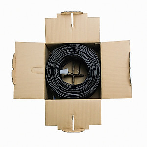 NavePoint CAT5e (CCA), 500ft, Black, Solid Bulk Ethernet Cable, 24AWG 4 Pair, Unshielded Twisted Pair (UTP)