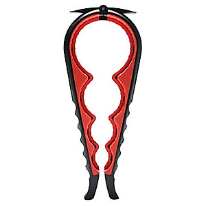 Jar Opener Can Opener Bottle Opener for Senior, Arthritis Hands and Anyone with Low Strength, Arthritis Jar Opener Get Lids Off Easily(Black and Red)