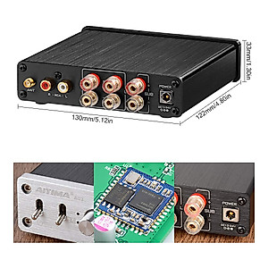 AIYIMA A03 2.1 Channel Class D Amplifier 50W+50W+100W TPA3116 Subwoofer Bluetooth Amp HiFi Power Amplifier with Power Adapter