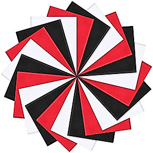 Zonon 100 Sheets Tissue Paper Wrapping Paper for DIY Crafts Birthday Present Holiday Party Gifts Wrapping, 13.78 x 19.69 Inch (Black, White and Red)